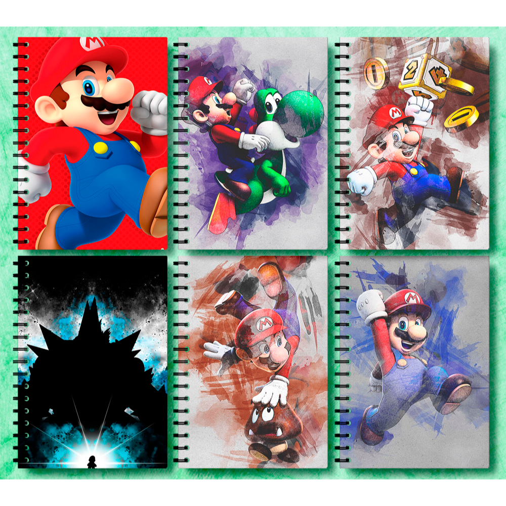 Adesivos Personalizado Capa para Caderno Super Mario Bros [ 01-06 ...