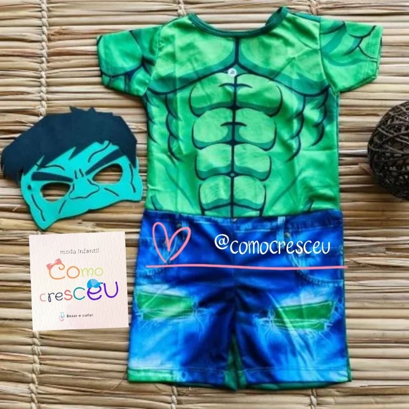 Fantasia Hulk Infantil Carnaval | Shopee Brasil