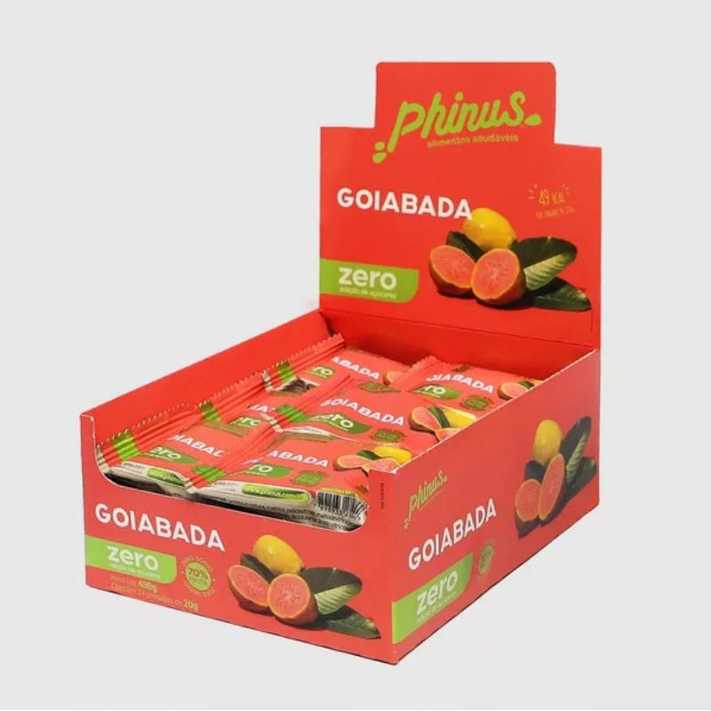 Goiabada Zero Display De 24 Un. De 20g - Phinus | Shopee Brasil