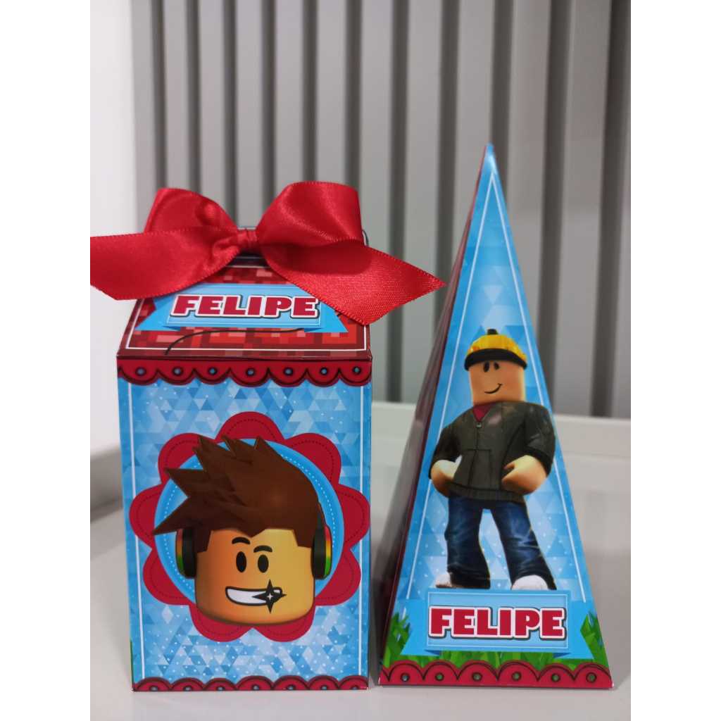 10 caixas personalizadas tema Roblox modelo milk ou pirâmide | Shopee ...