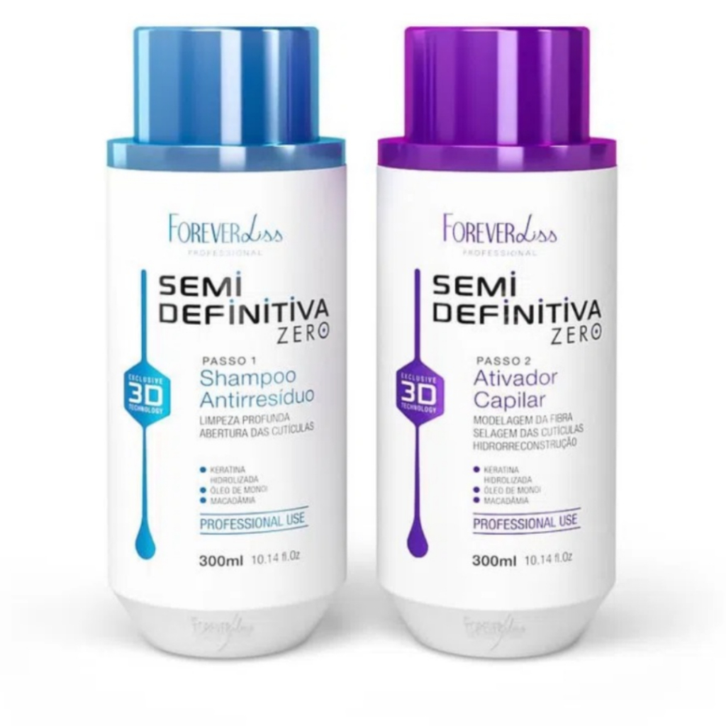 Kit Progressiva Semi Definitiva Zero 3D Sem Formol Forever Liss ...