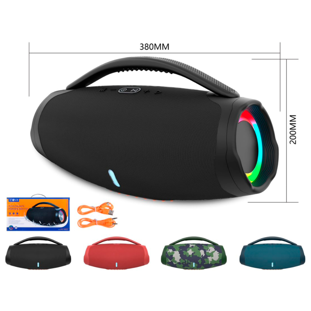 Speaker Bluetooth Booms Box Ar Livre Eventos Entrada Auxiliar MD12257 ...