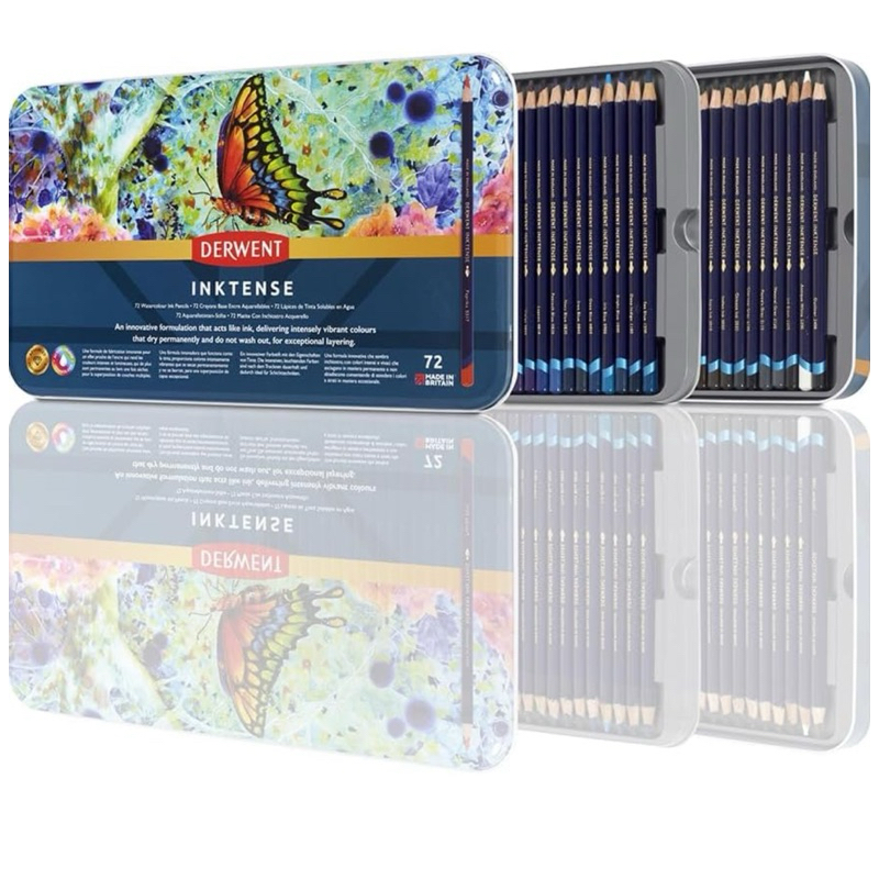 Derwent inktense 100 cores Sendo 72 cores na lata mais 28 cores novas ...