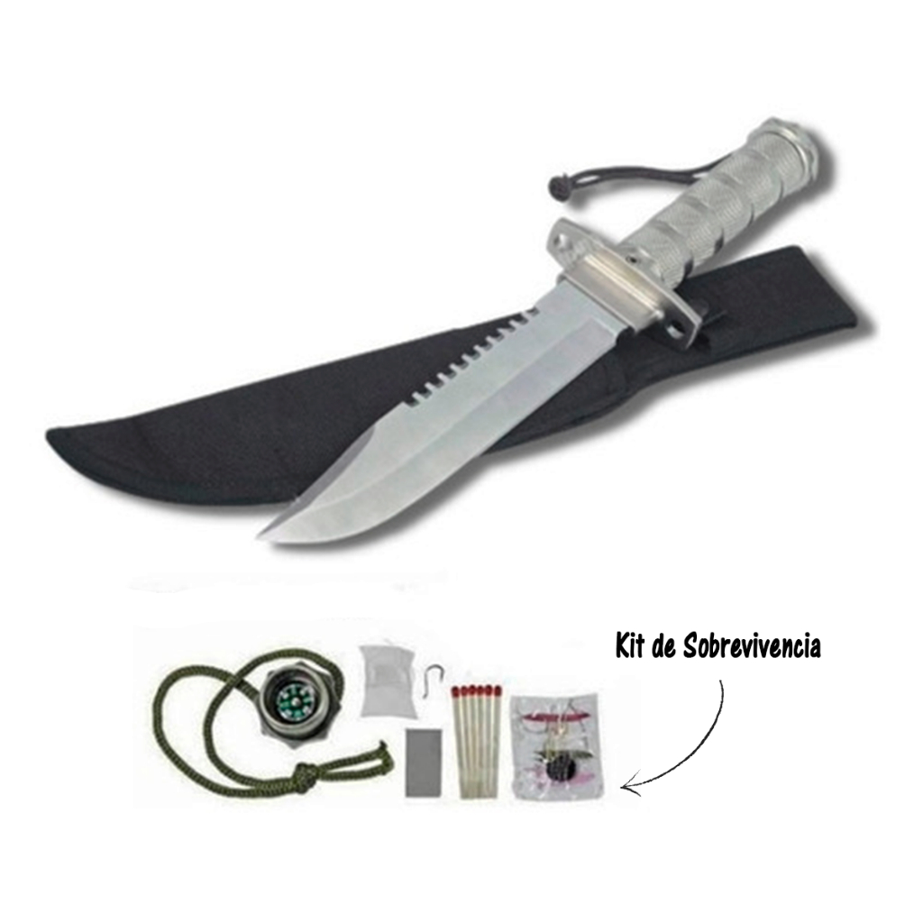 Faca Rambo Tática Militar Sobrevivência Lamina Serrilhado | Shopee Brasil