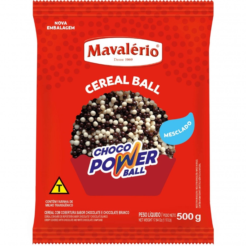 Cereal Choco Power Ball Mini Misto 500g - Mavalério | Shopee Brasil
