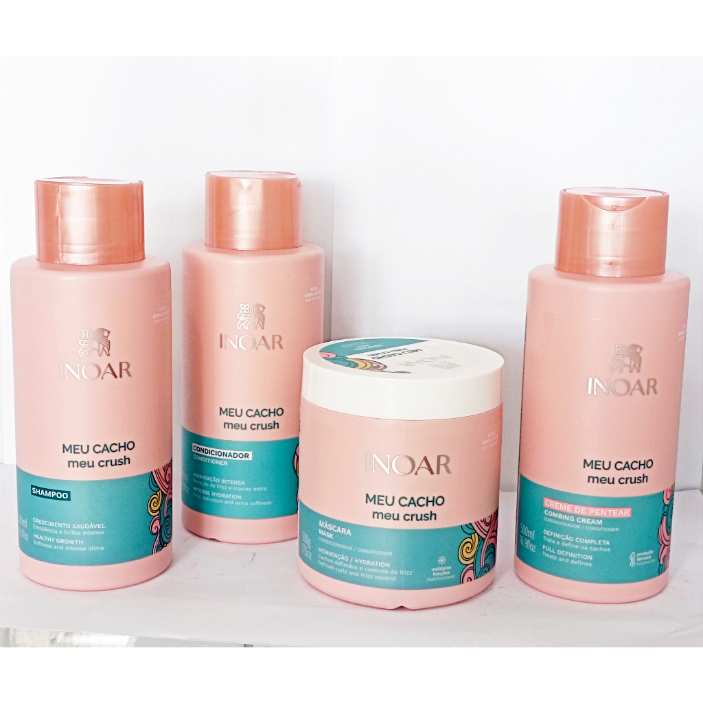 KIT INOAR MEU CACHO MEU CRUSH SH 500ML+COND 500ML+CREME DE PENTEAR 500ML+MASCARA 500KG | Shopee ...