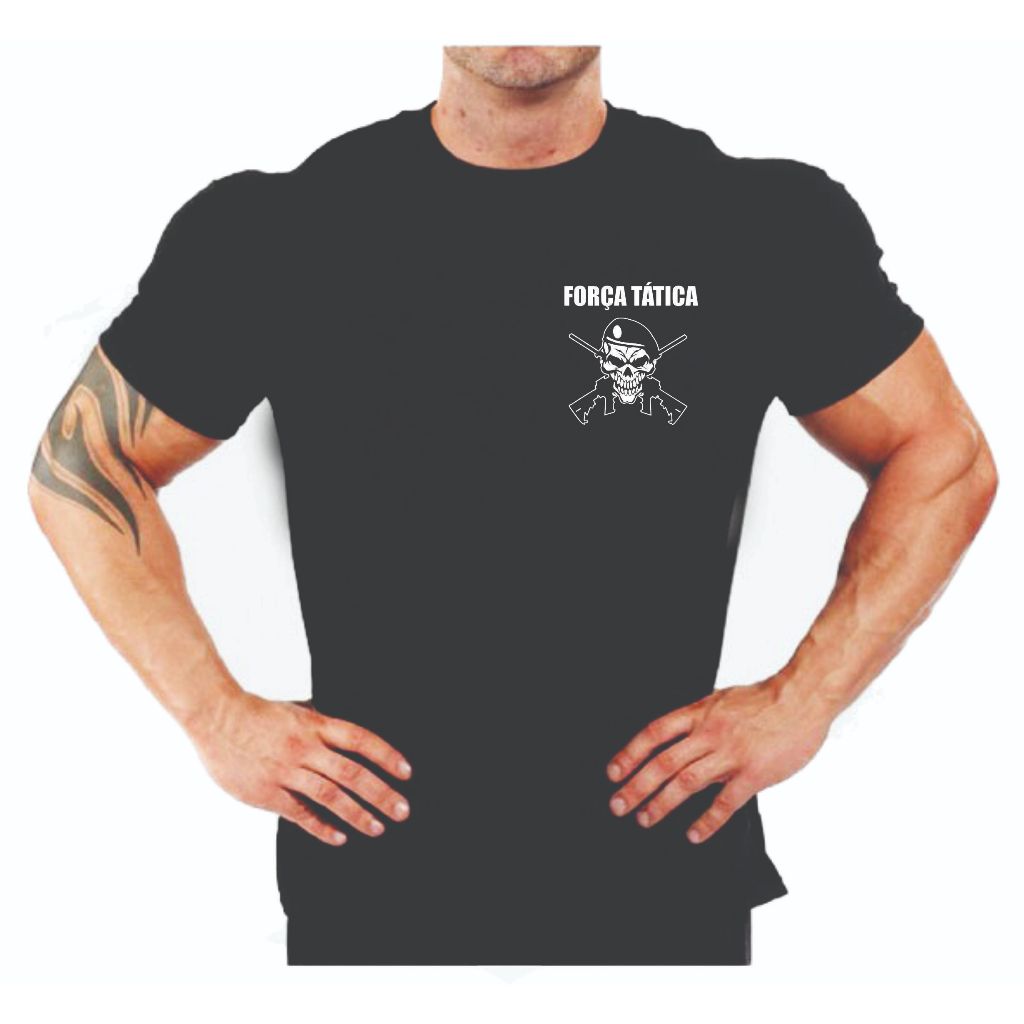 Camiseta Força Tatica Caveira Tropa Elite Militar | Shopee Brasil