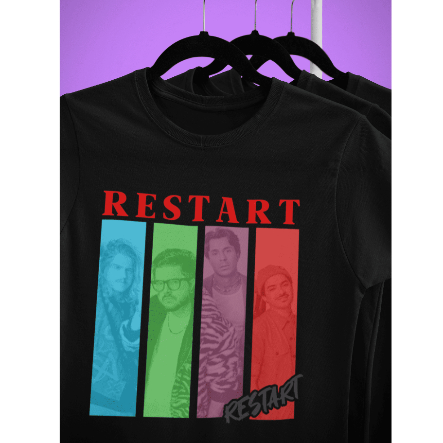 Camiseta Banda Restart Algodão Unissex | Shopee Brasil