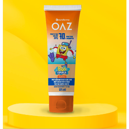 OAZ PROTETOR SOLAR BOB ESPONJA FPS 70 125ML EUROFARMA | Shopee Brasil