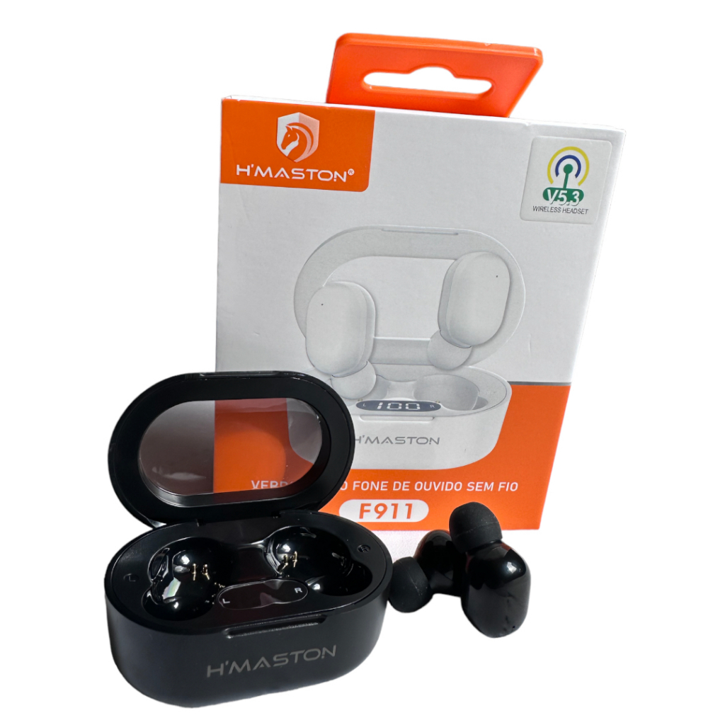 FONE DE OUVIDO IOS ANDROID WIRELESS HEADSET BLUETOOTH V5.3 C/ VISOR SEM FIO H'MASTON F911 ...