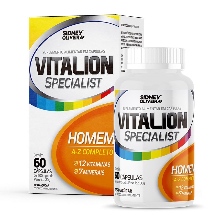Vitalion Specialist Homem A-Z Completo 60 Cápsulas | Shopee Brasil
