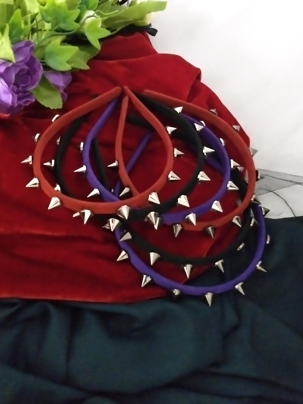 Tiara de Spikes Prateado ou Grafite, com aro em várias cores | Shopee ...