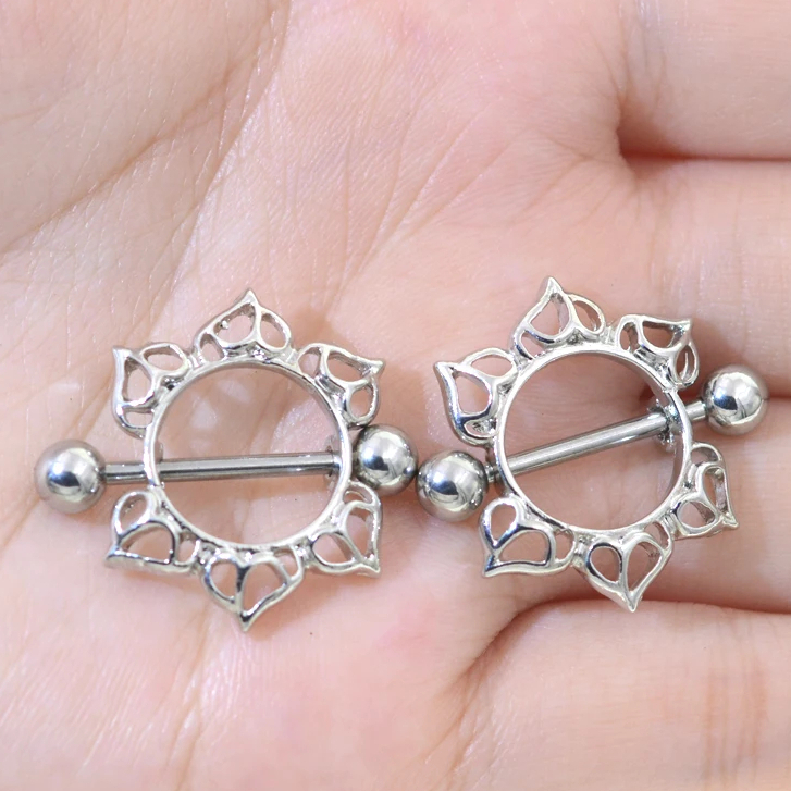 Piercing de Mamilo de Flor para Peito de Aço 316l Antialérgico | Shopee ...