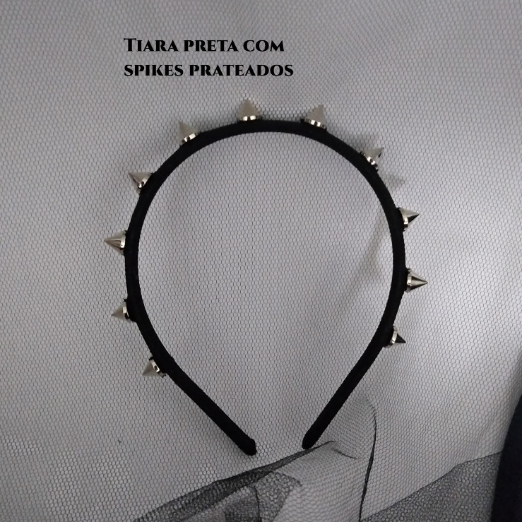 Tiara de Spikes Prateado ou Grafite, com aro em várias cores | Shopee ...