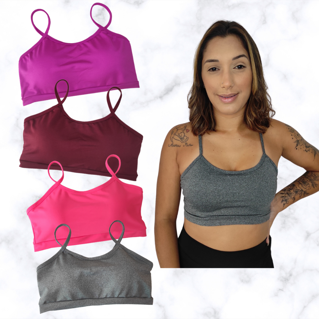 Kit 2 Top Academia Alcinha Com Bojo Removível Para Treino Esporte ...