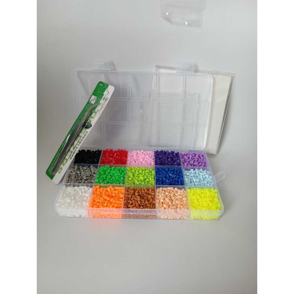 perler hama beads 2.6mm kit 9500 peças, mini peagbord,pinça | Shopee Brasil