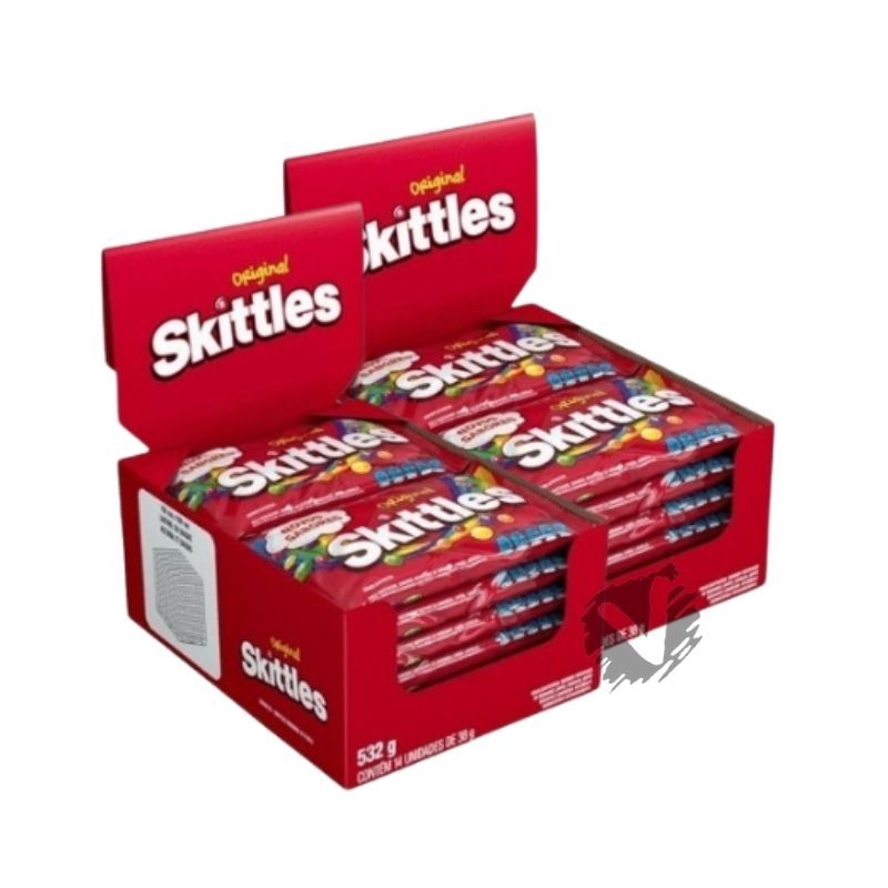 KIT 2 Caixas Skittles Original 14un 38g Bala de Fruta mastigável ...