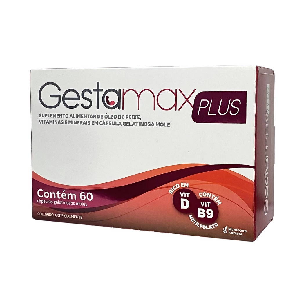 Gestamax Plus Suplemeno para Gestantes Rico em B9 60 Caps VALIDADE 02 ...