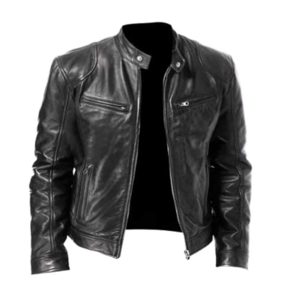 Jaqueta De Couro Masculina Elegante Resistente Luxo Reforçada Moda ...