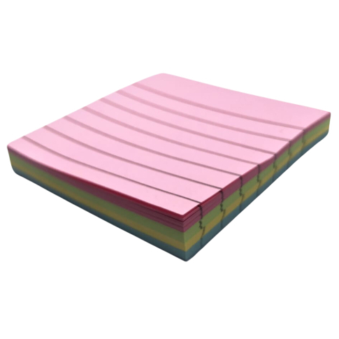 Bloco De Notas Adesivo Colorido Com Linha 100 Folhas | Shopee Brasil