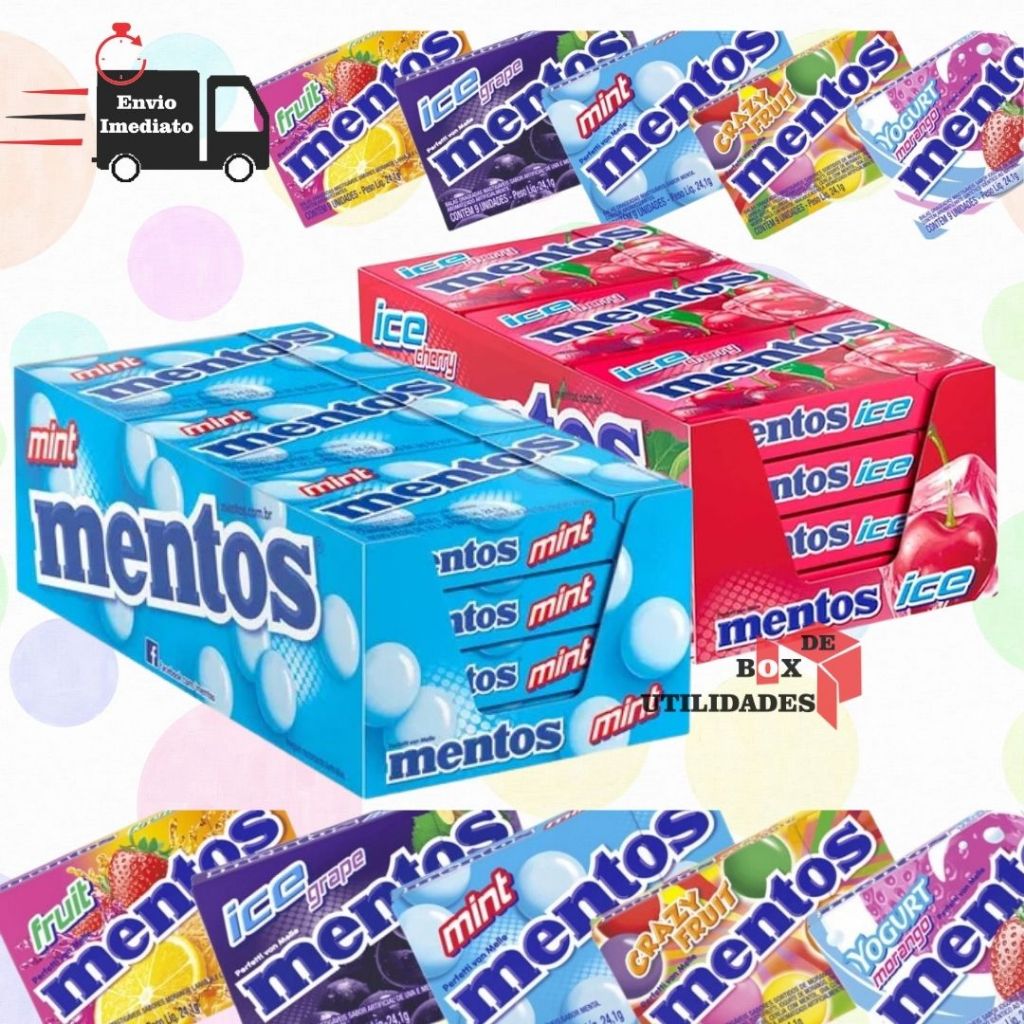 Kit Pacotes Bala Mentos Diversos Sabores Original 24,1g | Shopee Brasil