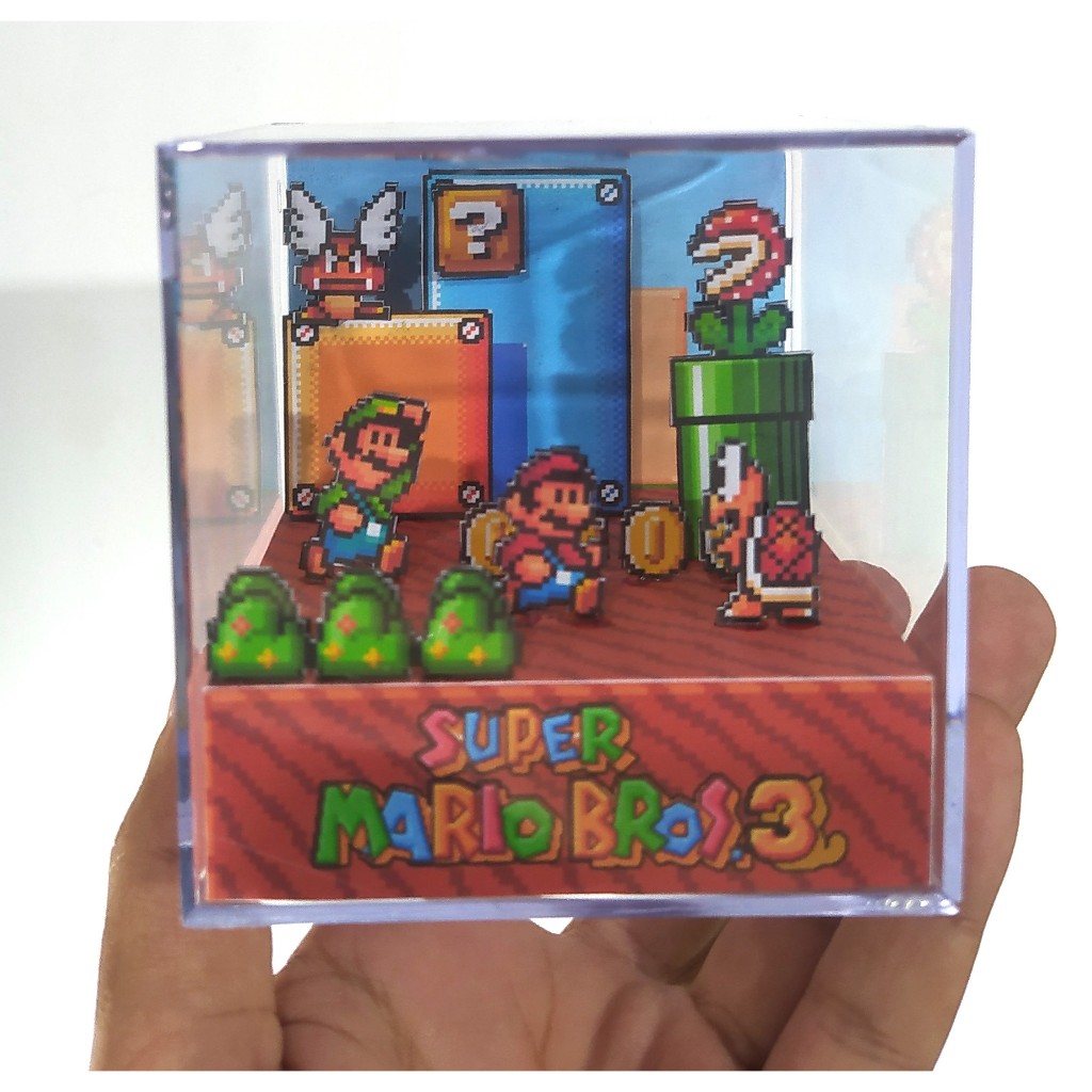 cubo diorama super Mario Bros 3 snes | Shopee Brasil