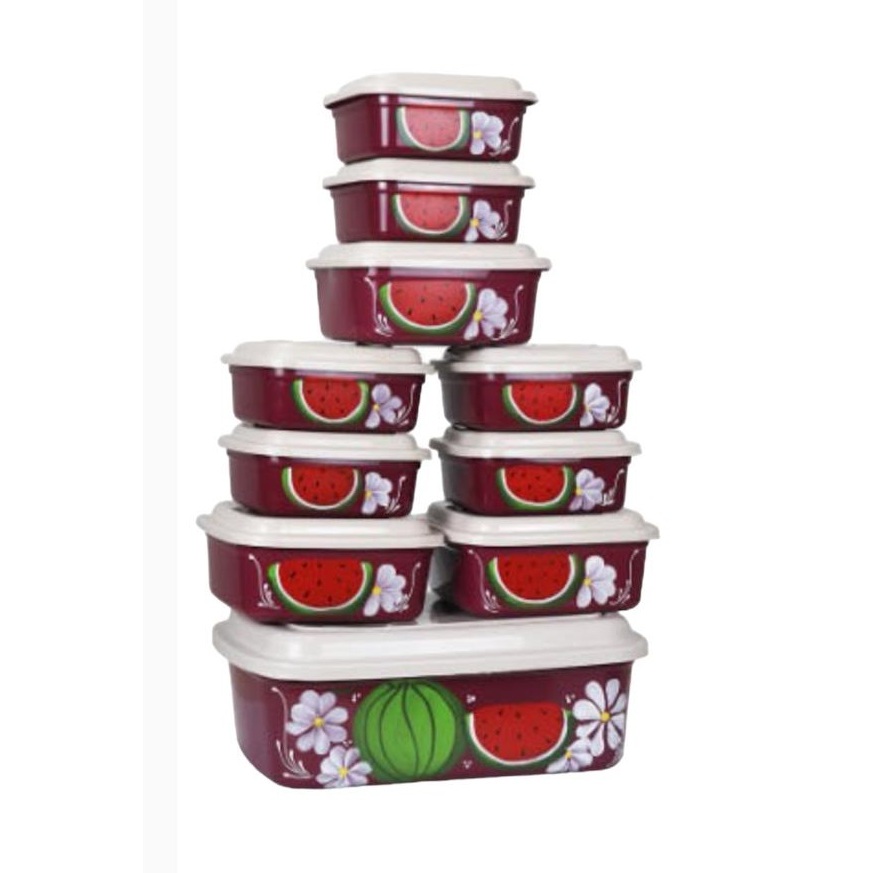 Kit 10 potes Tapeware retangular decorado | Shopee Brasil