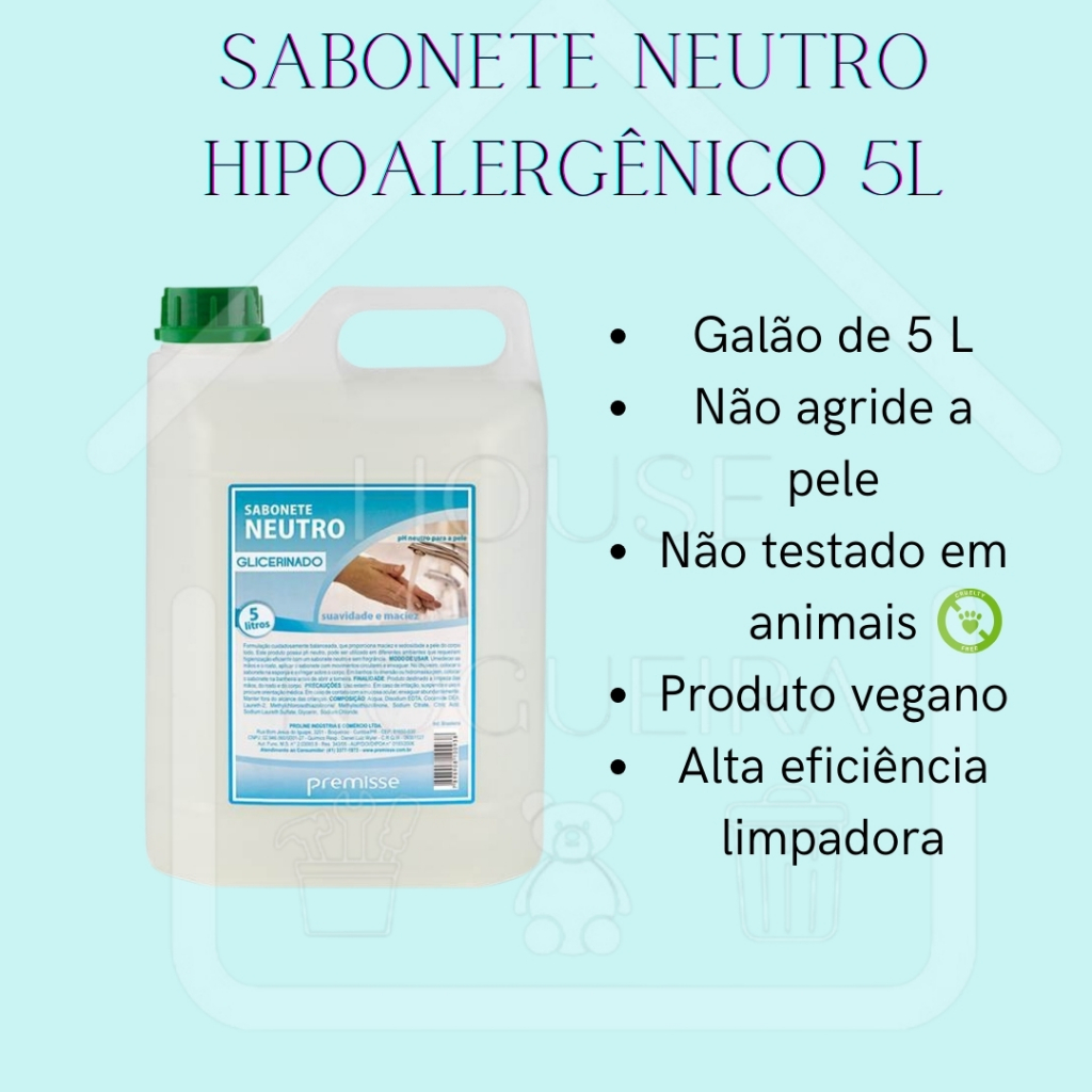 Sabonete Liquido Glicerinado Neutro Premisse 5l Galão Hipoalergenico ...