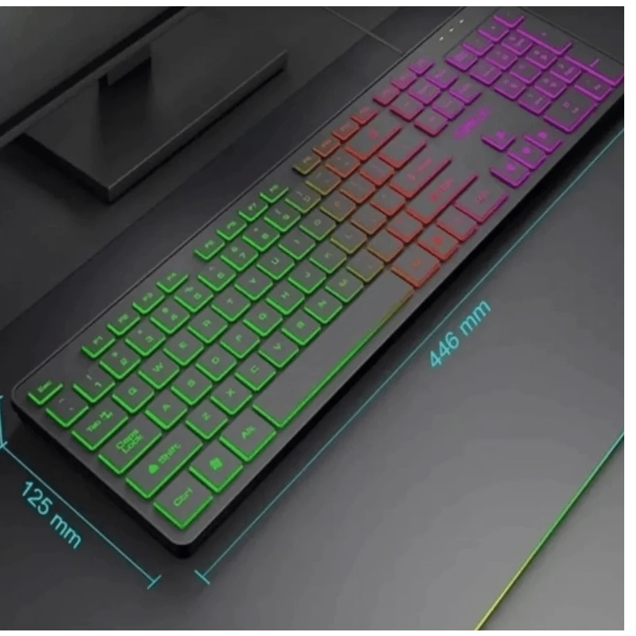 Teclado LEY-83 semi-mecânico gamer Mix RGB retroiluminado computador/pc ...