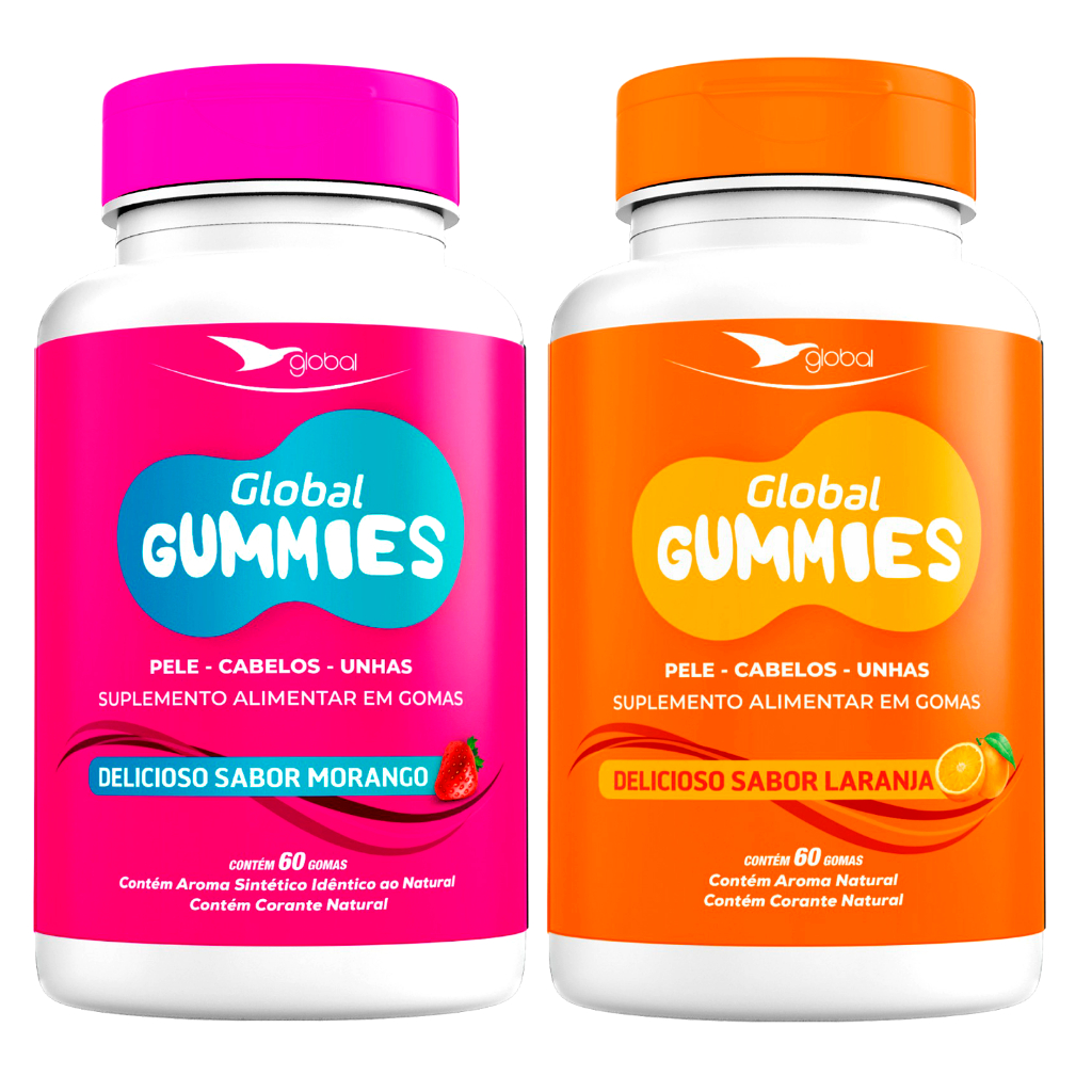 Gummies Gomas Pele, Cabelos E Unhas | Sabor Morango ou Laranja | 60 ...
