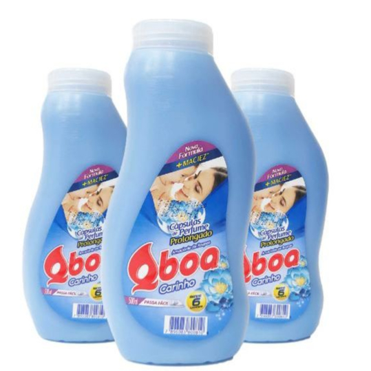 Kit 3x Amaciante Qboa Carinho 500ml | Shopee Brasil
