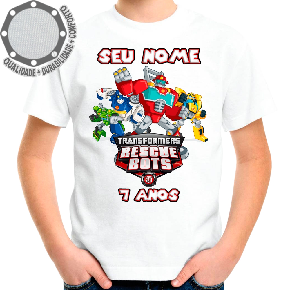 Camiseta Rescue Bots Transformers Personagens Camisa Personalizada ...