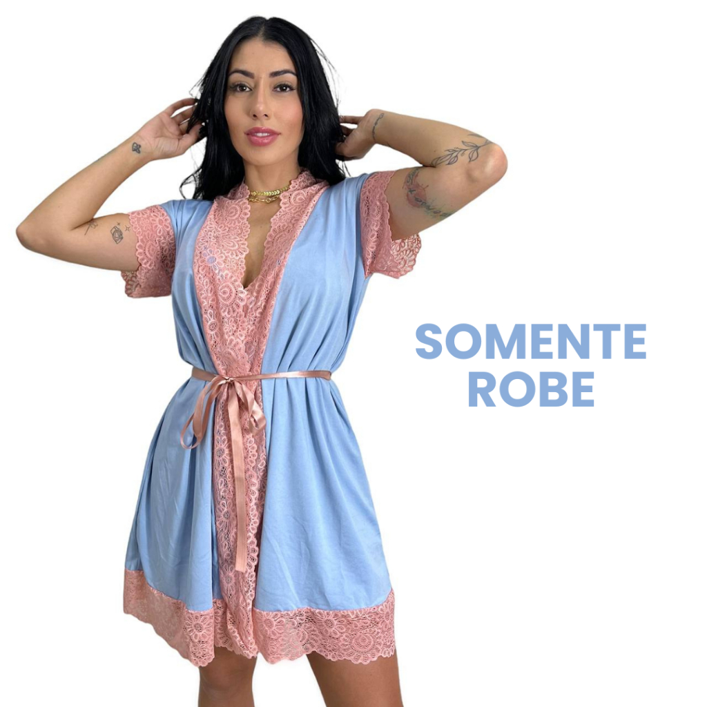 Robe Feminino Noiva Sexy Renda Luxo Roupão de Banho Kimono Roupa de ...
