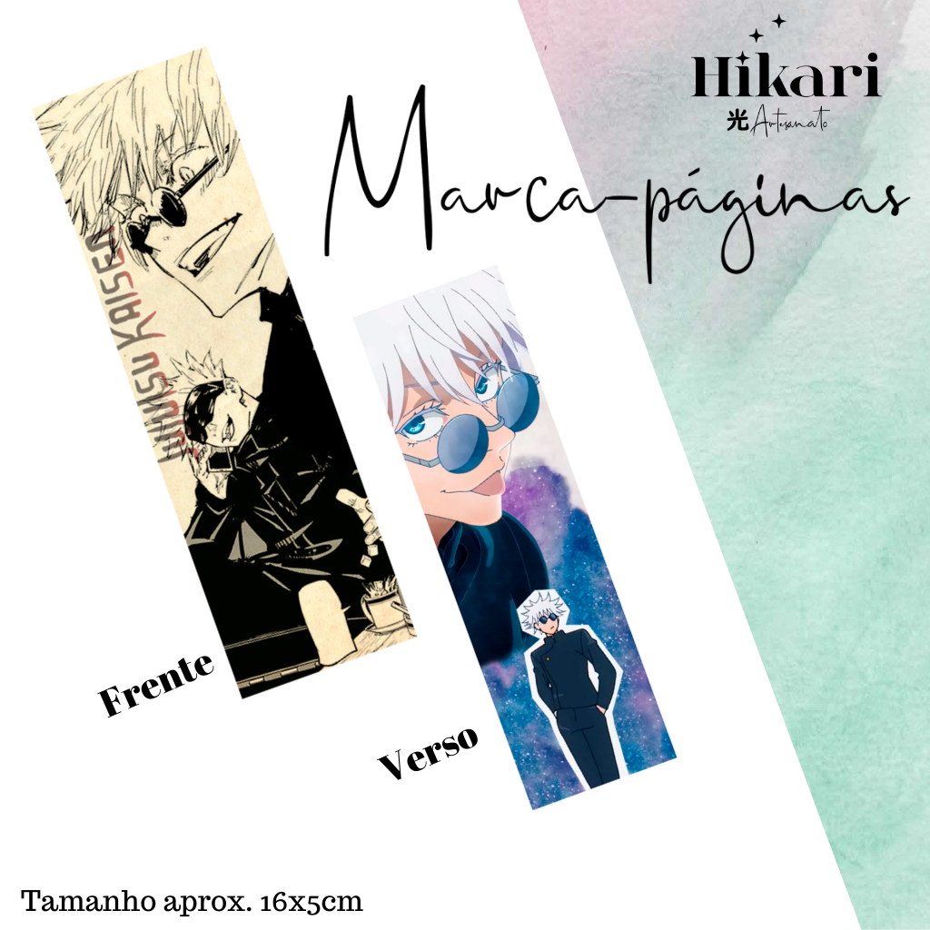 MARCA PÁGINAS - Jujutsu Kaisen - Satoru Gojo - Corre Que Ta Baratinho