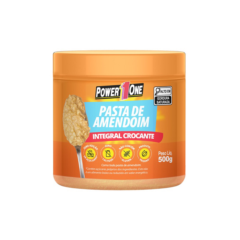 Pasta de Amendoim Sabor Crocante 500g Power one | Shopee Brasil