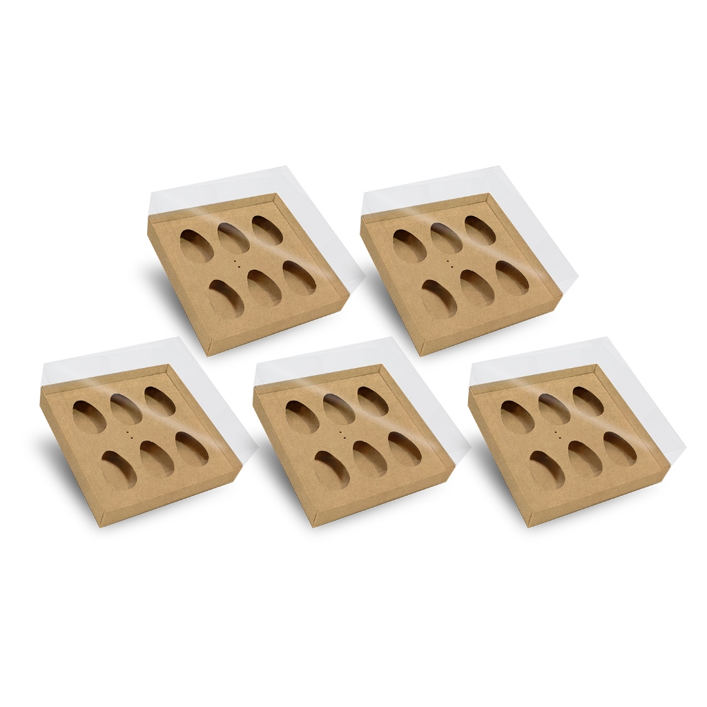 5 Caixas Kraft 6 Mini Ovos de Colher de 50g Forma BWB - Menu Degustação ...