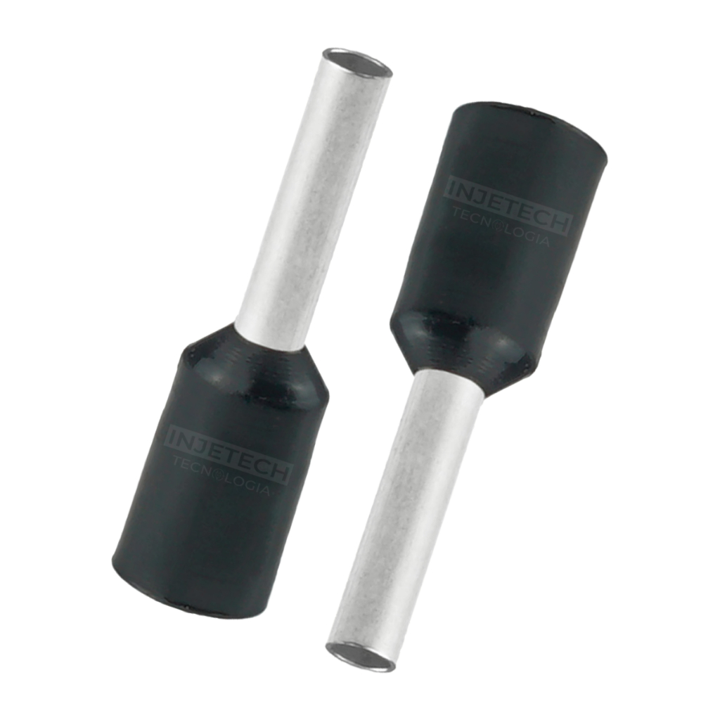 Terminal Simples Tubular Preto 1,5mm - 100pçs - E1508 | Shopee Brasil