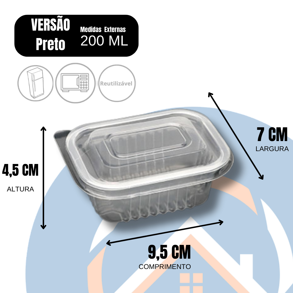 24 un Pote Marmita Descartável 200 / 400 / 500 ml Fitness Fit Freezer Micro-ondas | Shopee Brasil