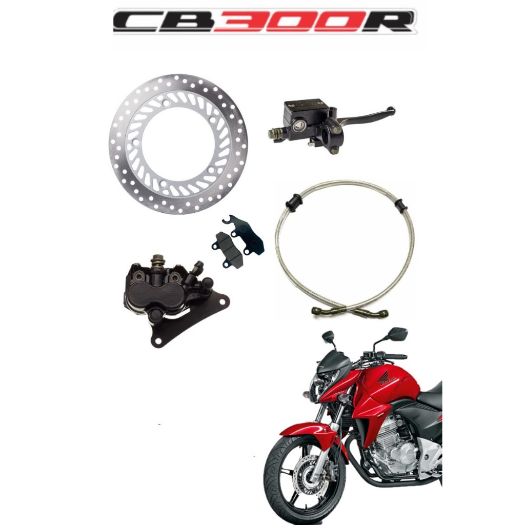 Sistema De Freio Completo com Disco e Pastilhas Modelo Moto Cb 300r Sem ...