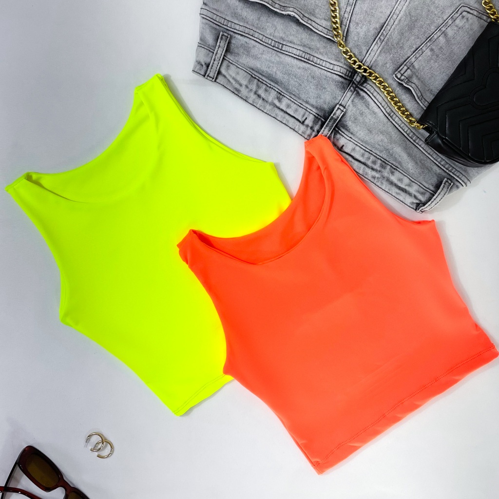 kit 2 Cropped Femino Suplex Liso Básico Moda Verão Disponível em Várias ...