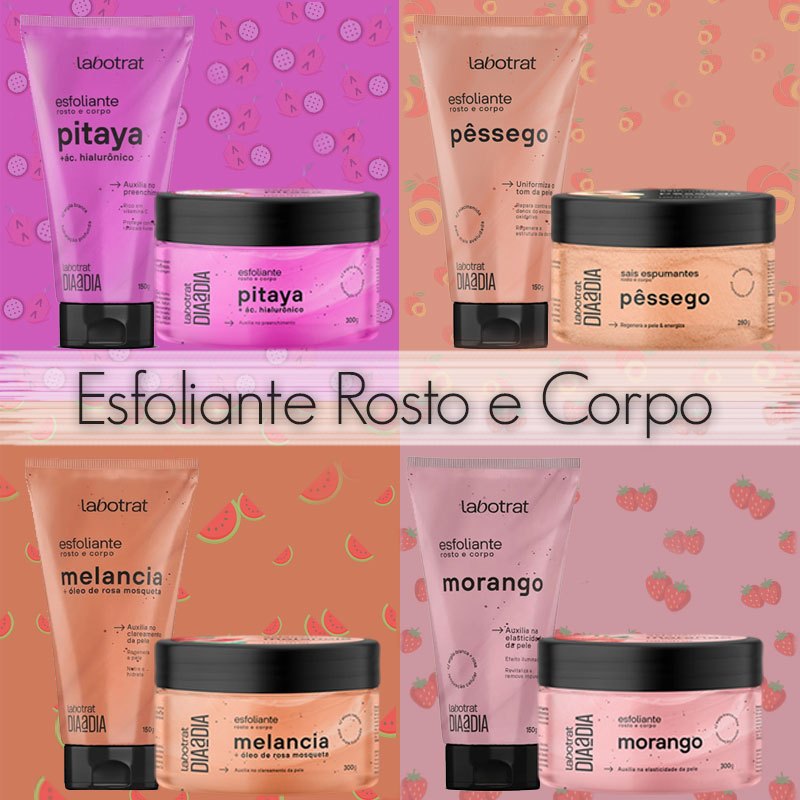 Labotrat Esfoliante Rosto e Corpo Uso diario Cheiro e Aroma de Frutas ...