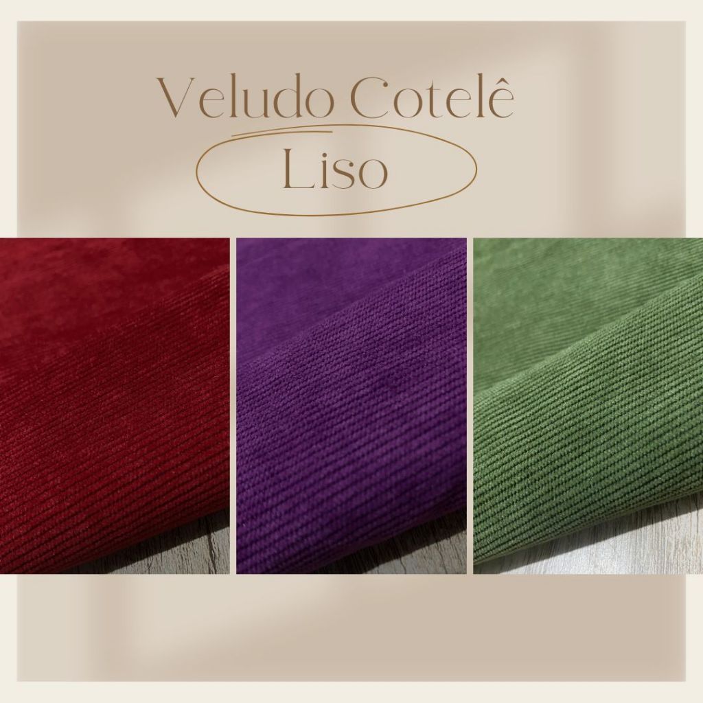 Tecido Veludo Cotelê (1m x 1,50m) 100 % poliéster | Shopee Brasil