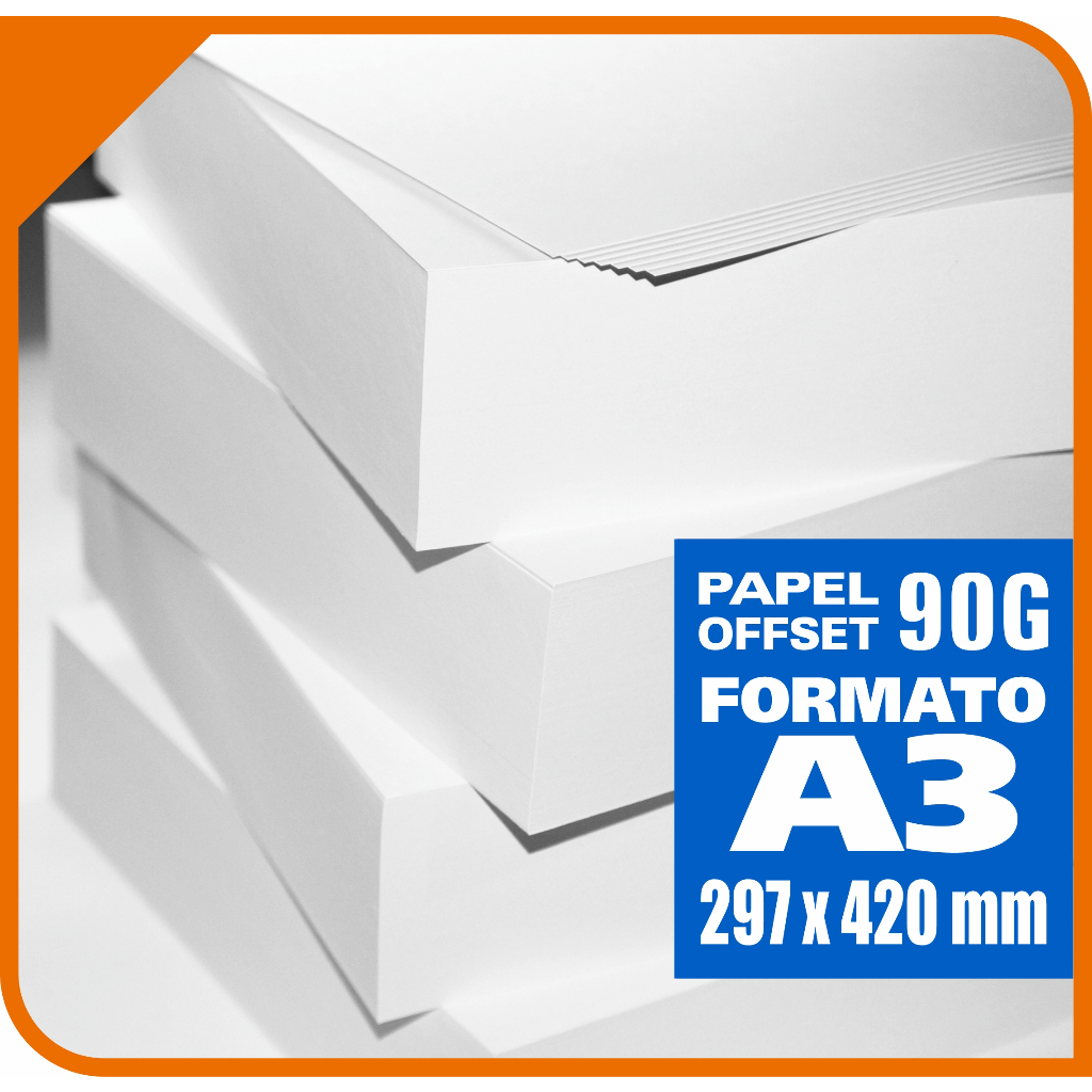 Papel Offset 90g - Tam A3 - pct c/ 250 Folhas | Shopee Brasil