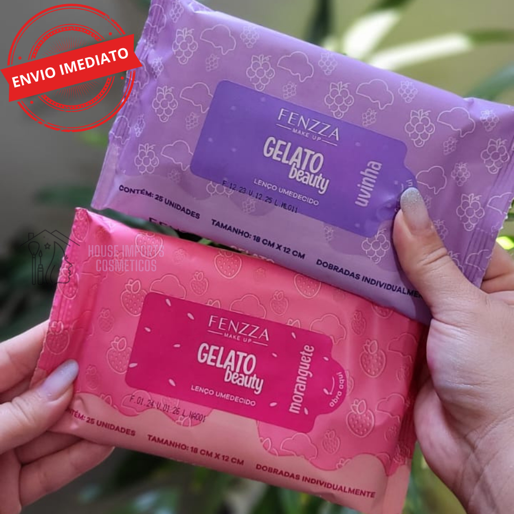 Lenço Umidecido Gelato Beauty Fenzza Skin Care | Shopee Brasil