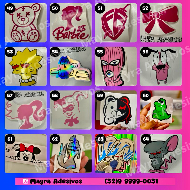 MINI ADESIVOS - adesivos para moto, carro, bicicleta, espelho, parede… | Shopee Brasil