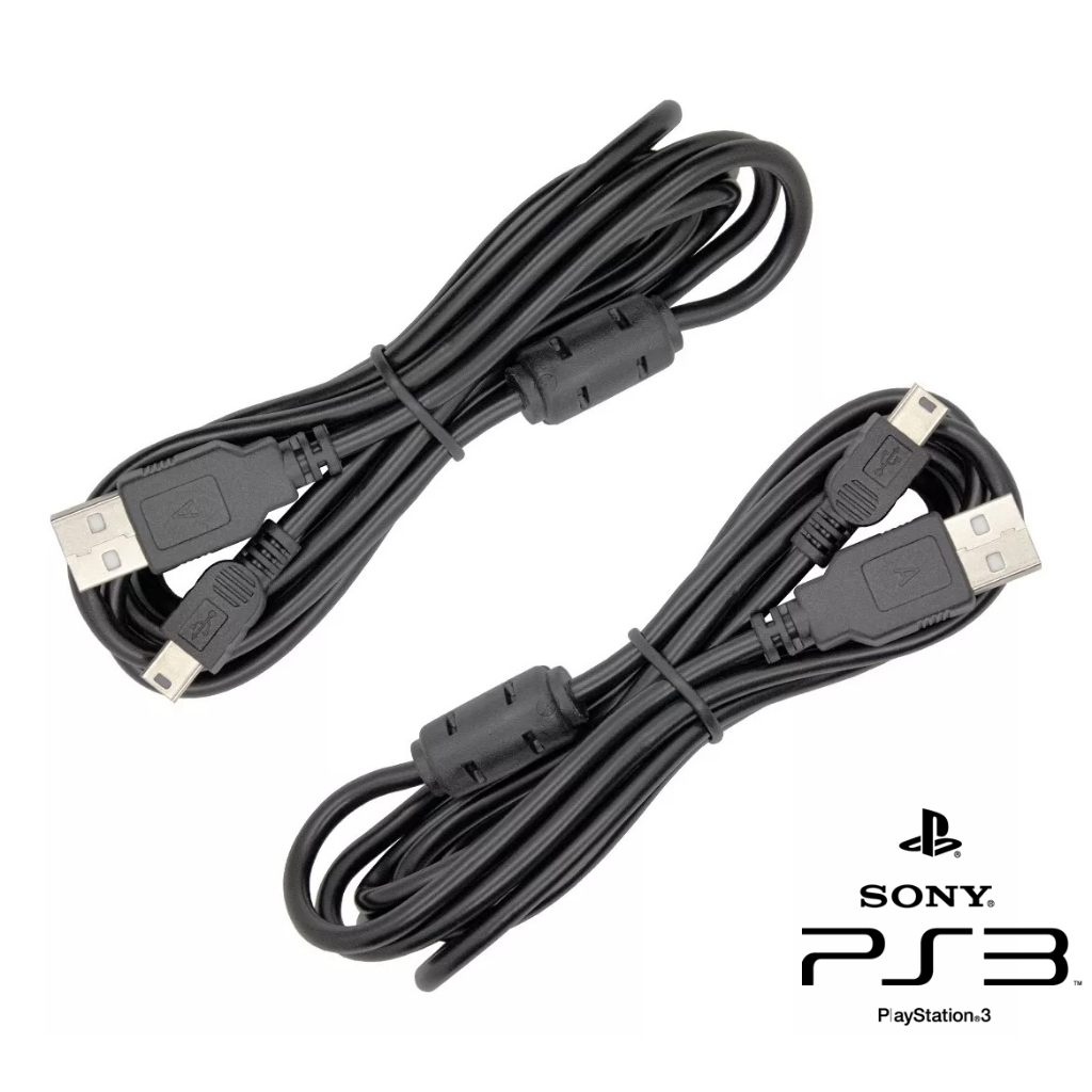 Kit 2 Cabos Usb Para Carregar Controle De Ps3 Com 1,5M | Shopee Brasil