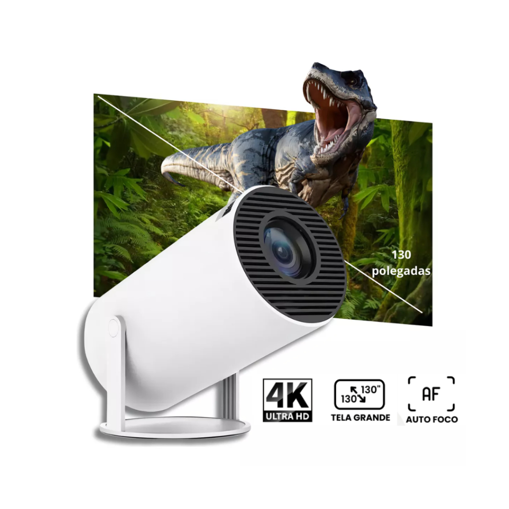 Projetor 4K HD 150 Polegadas Celular, Tv B0x, Xbox, PS, Pc, Wifi e ...