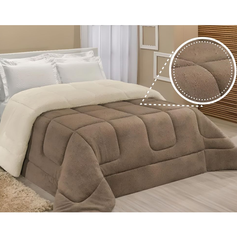 Edredom Sherpa Cobertor E Coberdrom Casal Queen Grosso Luxo | Shopee Brasil