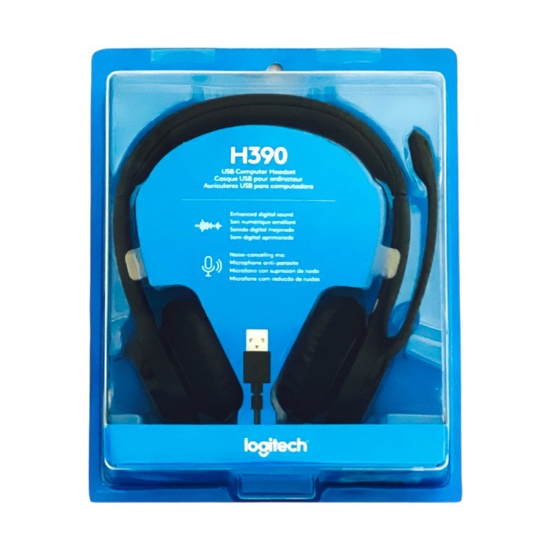 Headset Com Fio Usb Logitech H390 Cor Preto | Shopee Brasil
