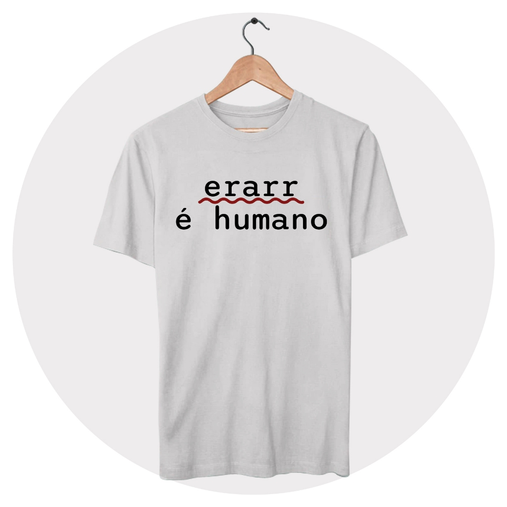 Camiseta Frase Engraçada Errar é Humano | Shopee Brasil